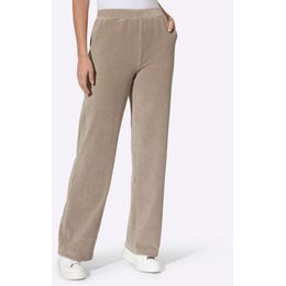 Jerseyhose Heine, Damen, Gr. 34, Normalgr&ouml;&szlig;en, sesam, 65% Baumwolle, 33% Polyester, 2% Elasthan, unifarben, Hosen Jerseyhose