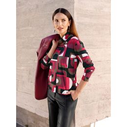 Rollkragenshirt Inspirationen "Rollkragen-Shirt", Damen, Gr. 36, bordeaux, schoko, bedruckt, 95% Viskose, 5% Elasthan, bedruckt, gemustert, mehrfarbig, Shirts