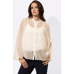 CR&Eacute;ATION L Georgettebluse CREATION L, Damen, Gr. 36, champagner, 100% Polyester, unifarben, Blusen