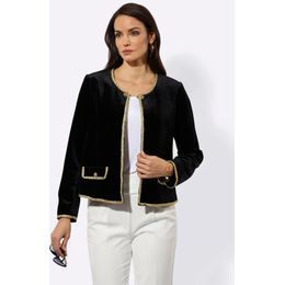CR&Eacute;ATION L Jackenblazer CREATION L "Samtblazer", Damen, Gr. 40, schwarz, 95% Polyester, 5% Elasthan, Blazer