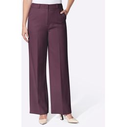 Webhose Heine, Damen, Gr. 38, Normalgr&ouml;&szlig;en, aubergine, 63% Polyester, 33% Viskose, 4% Elasthan, unifarben, Hosen