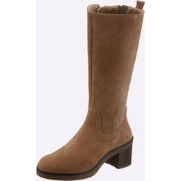 Stiefel Heine, Damen, Gr. 35, sand, Leder, Rindsleder, Veloursleder, Schuhe Stiefel