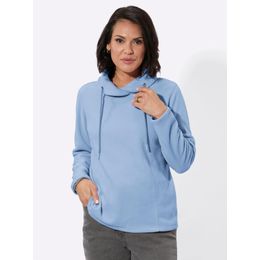 Fleeceshirt Casual Looks "Fleece-Shirt", Damen, Gr. 40, bleu, 100% Polyester, meliert, unifarben, Shirts