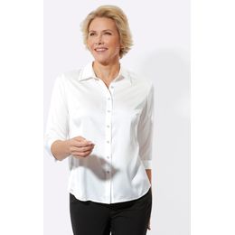 Hemdbluse CLASSIC, Damen, Gr. 42, ecru, 97% Polyester, 3% Elasthan, unifarben, Blusen Hemdbluse
