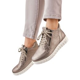 Stiefelette Caprice, Damen, Gr. 37, taupe, meliert, Glattleder, Veloursleder, Schuhe Stiefelette