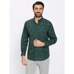 Langarmhemd Marco Donati, Herren, Gr. 39/40, Normalgr&ouml;&szlig;en, moos, gemustert, 100% Baumwolle, bedruckt, gemustert, k&ouml;rpernah, Hemden