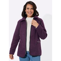 Boucl&egrave;jacke Casual Looks, Damen, Gr. 36, traube, 100% Polyester, unifarben, Jacken