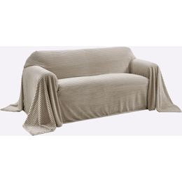 Bett&uuml;berwurf HEINE HOME Gr. 1, hellbraun, B:160cm L:190cm, 100% Polyester, Tagesdecken
