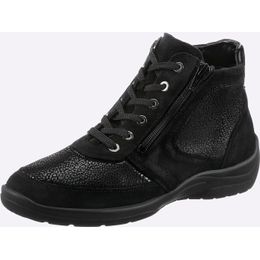 Waldl&auml;ufer Stiefelette WALDL&Auml;UFER, Damen, Gr. 4,5, schwarz, Glattleder, Textil, Veloursleder, Schuhe Stiefelette