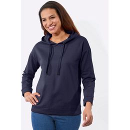 Sweatshirt Casual Looks, Damen, Gr. 52, marine, 100% Baumwolle, unifarben, Rundhals, Sweatshirts Sweatshirt