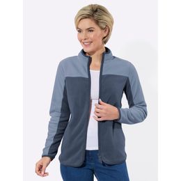 Fleecejacke Classic Basics, Damen, Gr. 44, rauchblau, 100% Polyester, unifarben, Jacken Fleecejacke