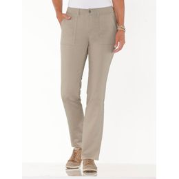 Bequeme Jeans Classic Basics, Damen, Gr. 19, Kurzgr&ouml;&szlig;en, beige (sesam), 81% Baumwolle, 17% Polyester, 2% Elasthan, unifarben, lang, Jeans