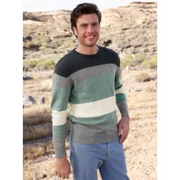 Strickpullover Catamaran "Pullover", Herren, Gr. 50, jade, steingrau, meliert, 50% Baumwolle, 50% Polyacryl, gemustert, gestreift, Pullover Strickpullover