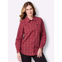 Blusenshirt Catamaran "Funktions-Bluse", Damen, Gr. 44, rot (rot, kariert), 65% Polyester, 35% Baumwolle, gemustert, kariert, mehrfarbig, Shirts Blusenshirt
