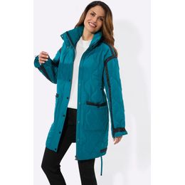 Steppjacke Inspirationen, Damen, Gr. 42, aquapetrol, schwarz, 100% Polyester, Einsatz:100% Polyester, Wattierung:100% Polyester, unifarben, Jacken Steppjacke