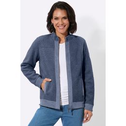 Boucl&egrave;jacke Casual Looks, Damen, Gr. 36, rauchblau, 98% Polyester, 2% Elasthan, unifarben, Jacken