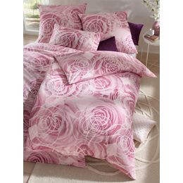 Bettw&auml;sche HEINE HOME Gr. 5, hellros&eacute;, mauve, bedruckt, B/L: 135cm x 200cm, Renforc&eacute;, B/L: 40cm x 80cm, 2, Renforc&eacute;, 100% Baumwolle, Bettw&auml;sche, Bettw&auml;sche