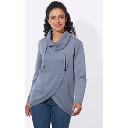 Longshirt Inspirationen "Longshirt", Damen, Gr. 38, grau (taubenblau), 50% Modal, 44% Polyester, 6% Elasthan, unifarben, Shirts Longshirt