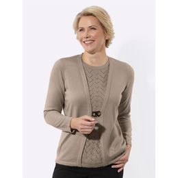 2-in-1-Pullover CLASSIC "2-in-1-Pullover", Damen, Gr. 38, sesam, 100% Polyacryl, unifarben, Pullover