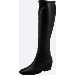 Stiefel Heine, Damen, Gr. 36, schwarz, Glattleder, Leder, Rindsleder, Synthetik, Schuhe Stiefel