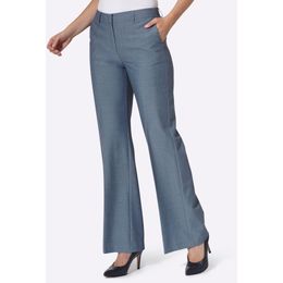Webhose Heine, Damen, Gr. 40, Normalgr&ouml;&szlig;en, rauchblau, 68% Polyester, 22% Viskose, 6% Wolle, 4% Elasthan, unifarben, Hosen