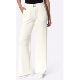 Jerseyhose Heine, Damen, Gr. 38, Normalgr&ouml;&szlig;en, ecru, 55% Viskose, 40% Polyester, 5% Elasthan, unifarben, Hosen Jerseyhose