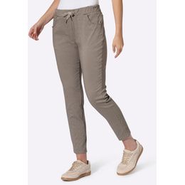 Webhose Heine, Damen, Gr. 38, Normalgr&ouml;&szlig;en, sesam, schwarz, bedruckt, 70% Viskose, 27% Polyamid, 3% Elasthan, bedruckt, gemustert, mehrfarbig, Hosen