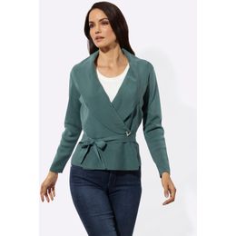 Cardigan, Damen, Gr. 38, jade, 42% Viskose, 30% Lyocell, 28% Polyester, unifarben, Strickjacken