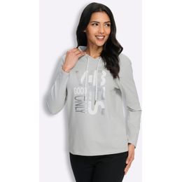 Langarmshirt Classic Basics "Shirt", Damen, Gr. 44, hellgrau, 100% Baumwolle, unifarben, Shirts Langarmshirt