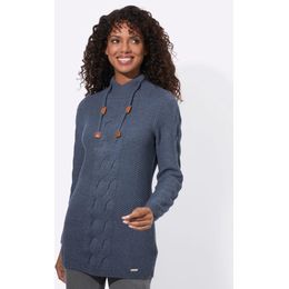 Strickpullover Casual Looks "Pullover", Damen, Gr. 40, rauchblau, meliert, 50% Baumwolle, 50% Polyacryl, meliert, Pullover Strickpullover