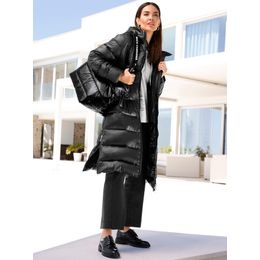 Steppmantel Heine, Damen, Gr. 40, schwarz, 55% Polyester, 45% Polyamid, Wattierung:100% Polyester, unifarben, unifarben mit Farbeinsatz, unifarben mit Farbeins&auml;tzen, M&auml;ntel Steppmantel