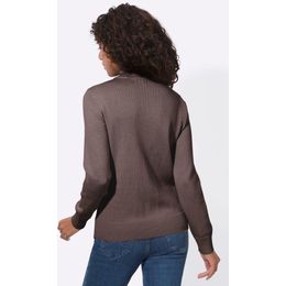 Stehkragenpullover Casual Looks "Pullover", Damen, Gr. 40, dunkeltaupe, 50% Baumwolle, 50% Polyacryl, unifarben, Pullover Stehkragenpullover