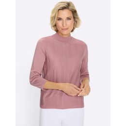 Strickpullover Classic Basics "3/4-Arm-Pullover", Damen, Gr. 38, hortensie, 100% Polyacryl, unifarben, Pullover Strickpullover