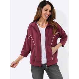 Shirtjacke Inspirationen "Shirtjacke", Damen, Gr. 42, rot (bordeaux), 50% Modal, 44% Polyester, 6% Elasthan, unifarben, Shirts Shirtjacke