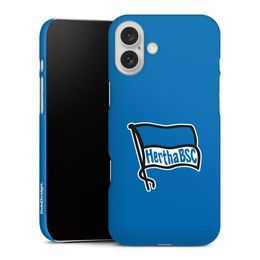 DeinDesign iPhone 16 Plus Handy Premium Case Smartphone Handyh&uuml;lle Schutzh&uuml;lle matt Hertha Bsc Official Licensed Product Flag Premium Case