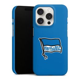 DeinDesign iPhone 15 Pro Handy Premium Case Smartphone Handyh&uuml;lle Schutzh&uuml;lle matt Hertha Bsc Official Licensed Product Flag Premium Case