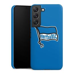 DeinDesign Galaxy S22 Handy Premium Case Smartphone Handyh&uuml;lle Schutzh&uuml;lle gl&auml;nzend Hertha Bsc Official Licensed Product Flag Premium Case