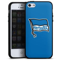 DeinDesign iPhone SE (2016-2019) Handy Silikon H&uuml;lle Case schwarz Handyh&uuml;lle Hertha Bsc Official Licensed Product Flag