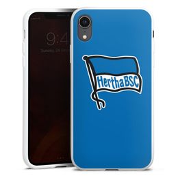 DeinDesign iPhone Xr Handy Silikon H&uuml;lle Case wei&szlig; Handyh&uuml;lle Hertha Bsc Official Licensed Product Flag Silikon Case