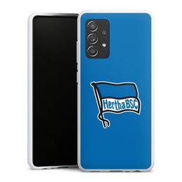 DeinDesign Galaxy A52s 5G Handy Silikon H&uuml;lle Case wei&szlig; Handyh&uuml;lle Hertha Bsc Official Licensed Product Flag Silikon Case