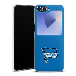 DeinDesign Galaxy Z Flip 6 Handy Hard Case Schutzh&uuml;lle transparent Smartphone Handy H&uuml;lle Hertha Bsc Flag Official Licensed Product Hard Case