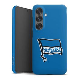 DeinDesign Galaxy S25 Handy Premium Case Smartphone Handyh&uuml;lle Schutzh&uuml;lle gl&auml;nzend Hertha Bsc Official Licensed Product Flag Premium Case