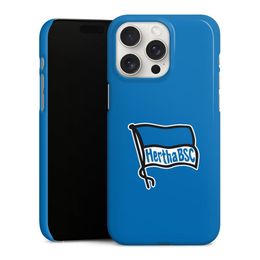 DeinDesign iPhone 15 Pro Max Handy Premium Case Smartphone Handyh&uuml;lle Schutzh&uuml;lle gl&auml;nzend Hertha Bsc Official Licensed Product Flag Premium Case