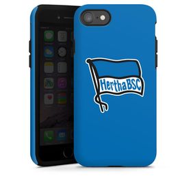 DeinDesign iPhone SE (2020) Handy Panzer Handyh&uuml;lle robuste Outdoor H&uuml;lle Schutzh&uuml;lle matt Hertha Bsc Flag Official Licensed Product Tough Case
