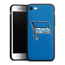 DeinDesign iPhone SE (2020) Handy Premium Silikon H&uuml;lle Handyh&uuml;lle schwarz Case Hertha Bsc Flag Official Licensed Product Silikon Premium Case