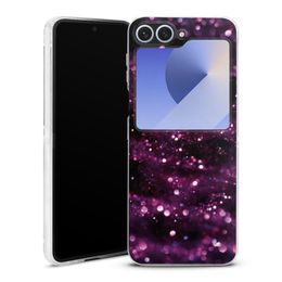 DeinDesign Galaxy Z Flip 7 FE Handy Hard Case Schutzh&uuml;lle transparent Smartphone Handy H&uuml;lle Muster Glitter Glitzer Hard Case