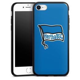 DeinDesign iPhone 8 Handy Slim Case extra d&uuml;nn Silikon Handyh&uuml;lle schwarz H&uuml;lle Official Licensed Product Flag Hertha Bsc Silikon Slim Case