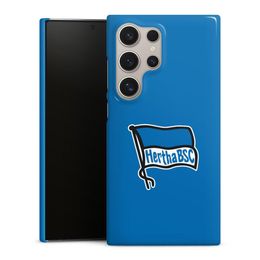 DeinDesign Galaxy S24 Ultra Handy Premium Case Smartphone Handyh&uuml;lle Schutzh&uuml;lle gl&auml;nzend Hertha Bsc Official Licensed Product Flag Premium Case