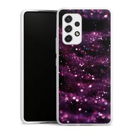 DeinDesign Galaxy A53 5G Handy Silikon H&uuml;lle Case wei&szlig; Handyh&uuml;lle Glitter Glitzer Muster Silikon Case