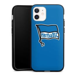 DeinDesign iPhone 12 Handy Silikon H&uuml;lle Case schwarz Handyh&uuml;lle Hertha Bsc Official Licensed Product Flag